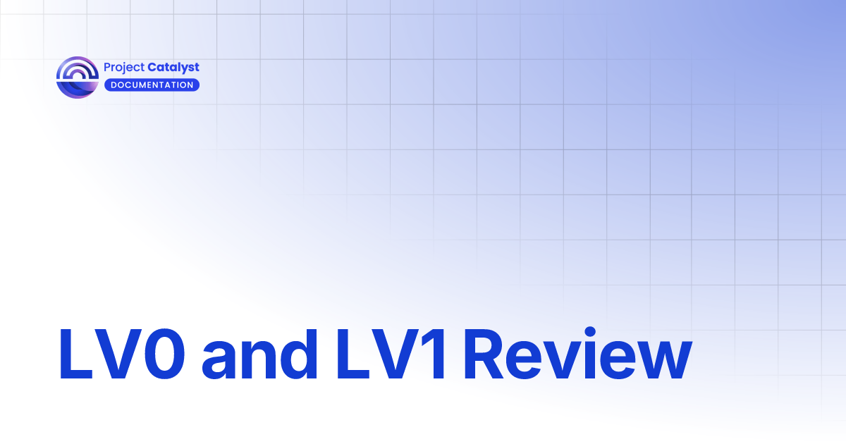 LV0 and LV1 Review | Project Catalyst - Knowledge Base